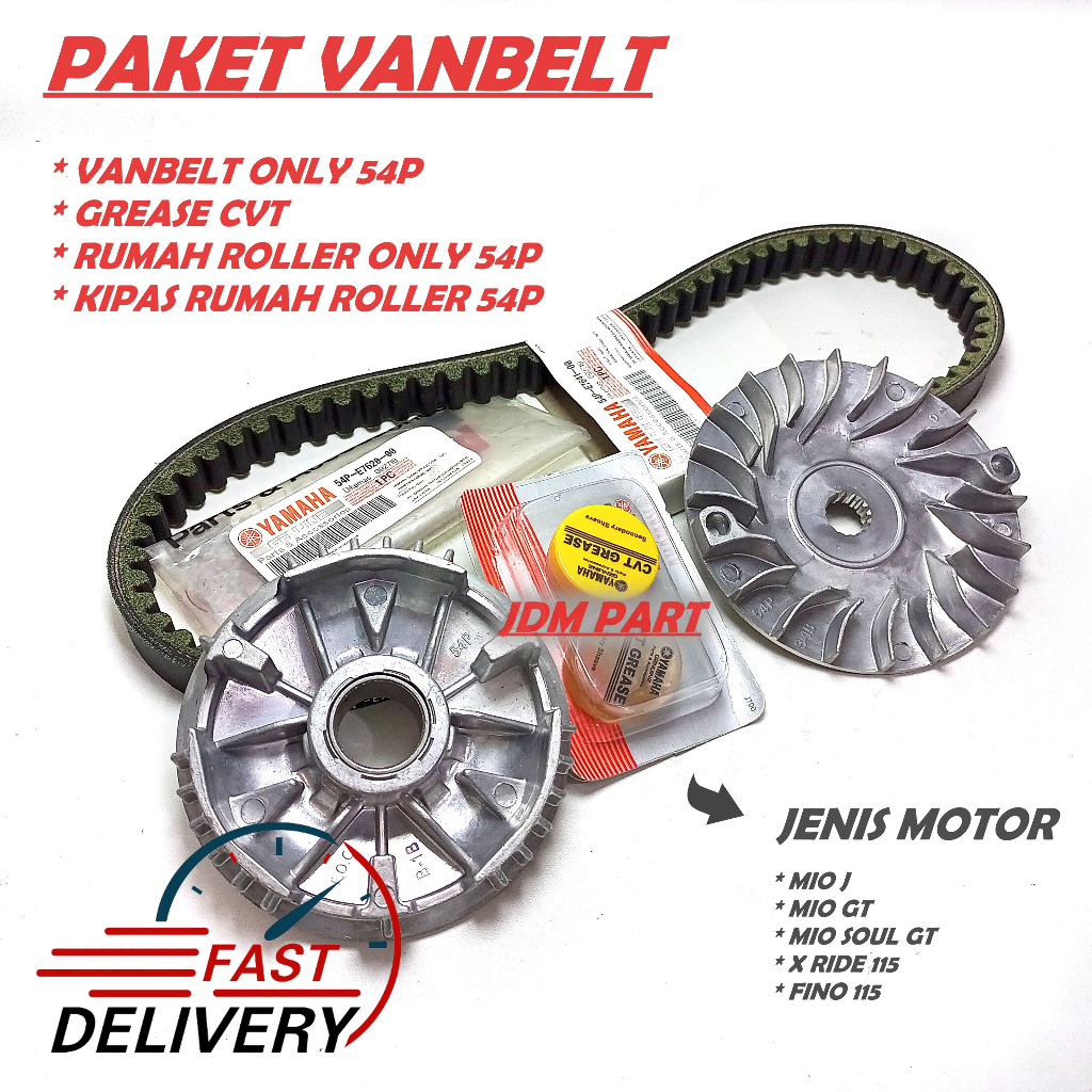 Jual 1 SET PAKET CVT VANBELT + RUMAH ROLLER ONLY + KIPAS RUMAH ROLLER 54P + GREASE / GEMUK ...