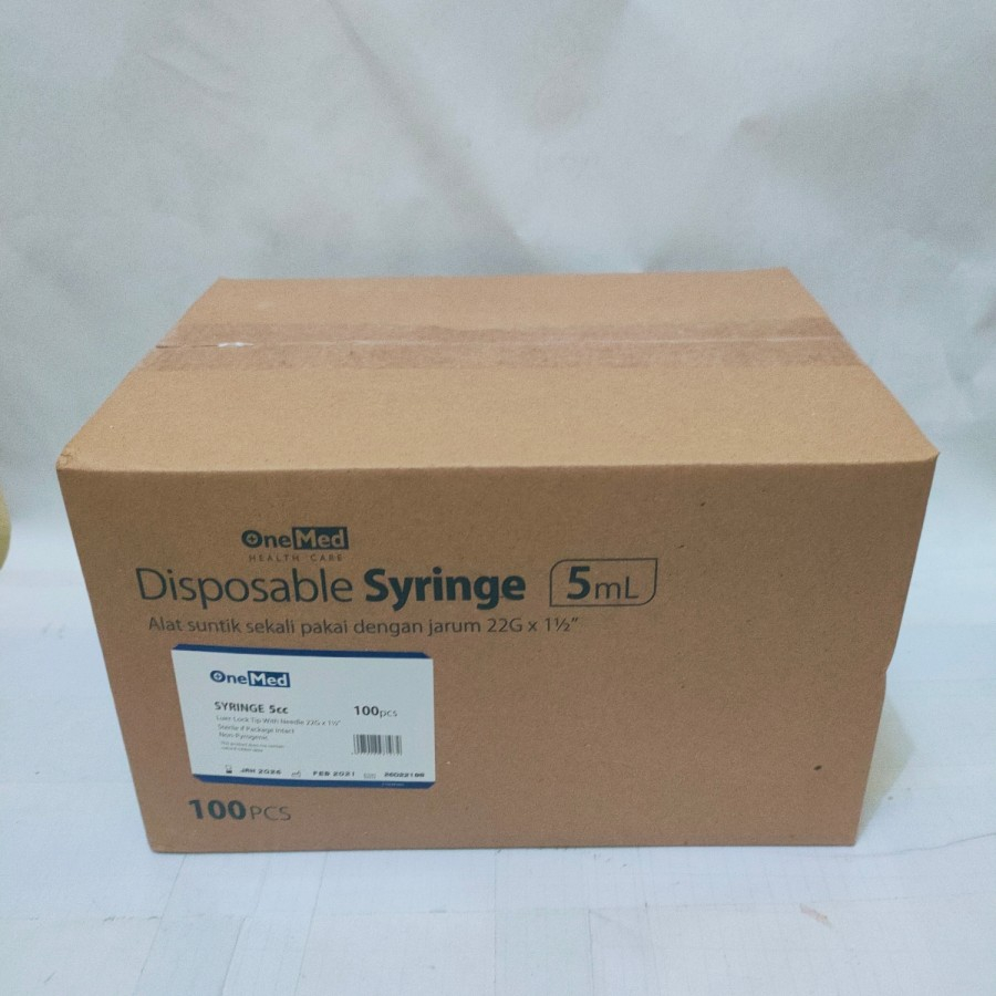 Jual Syringe 5cc OneMed with Needle 22G / Spuit 5ml OneMed | Shopee ...