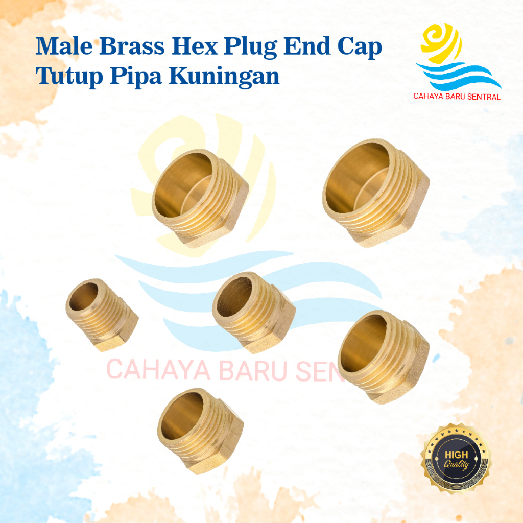 Jual Plug Tutup Pipa Male Brass hex Kuningan 1' 1/2' 1/4' 1/8' 3/4 ...