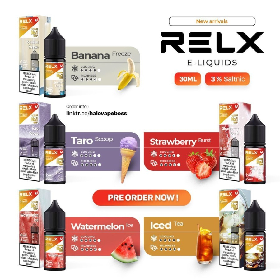 Jual RELX SALT SERIES 30ML 30MG BY RELX LIQUID | Shopee Indonesia