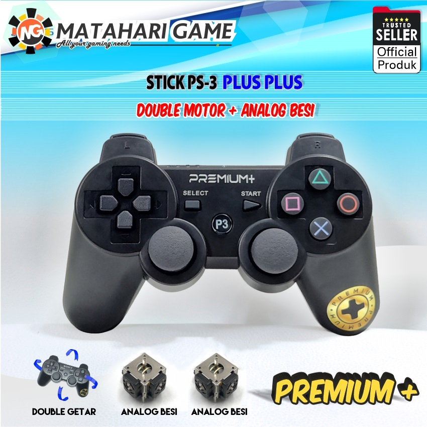 Jual Stik Stick PS3 PREMIUM+ Plus Plus Double Getar + Double Analog Besi | Shopee Indonesia