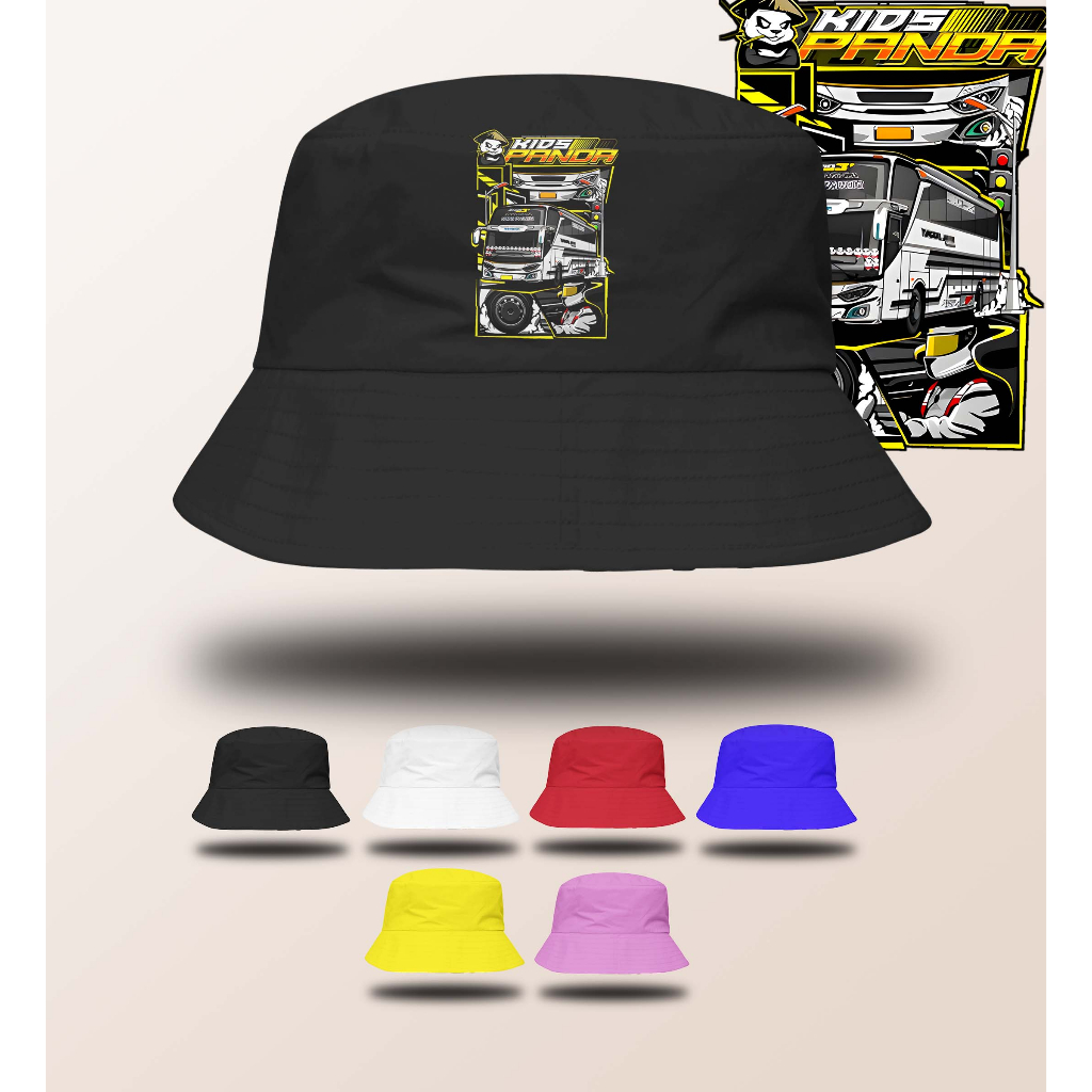 Jual bucket hat anak bus mania /bucket anak king panda bus mania/topi ...