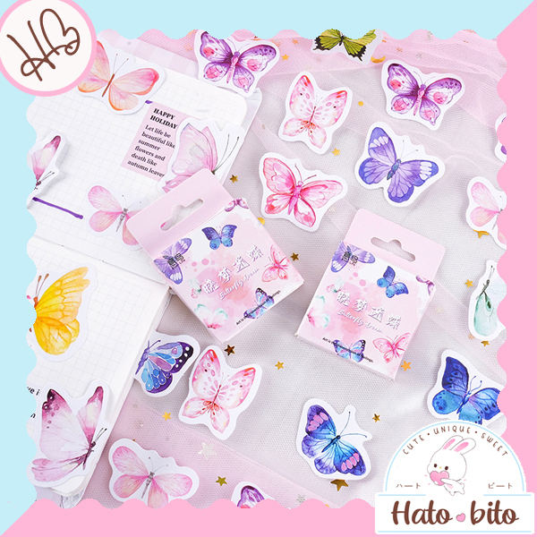 Jual 1 box isi 46 psc sticker vintage kawai aesthetic deco stiker ...