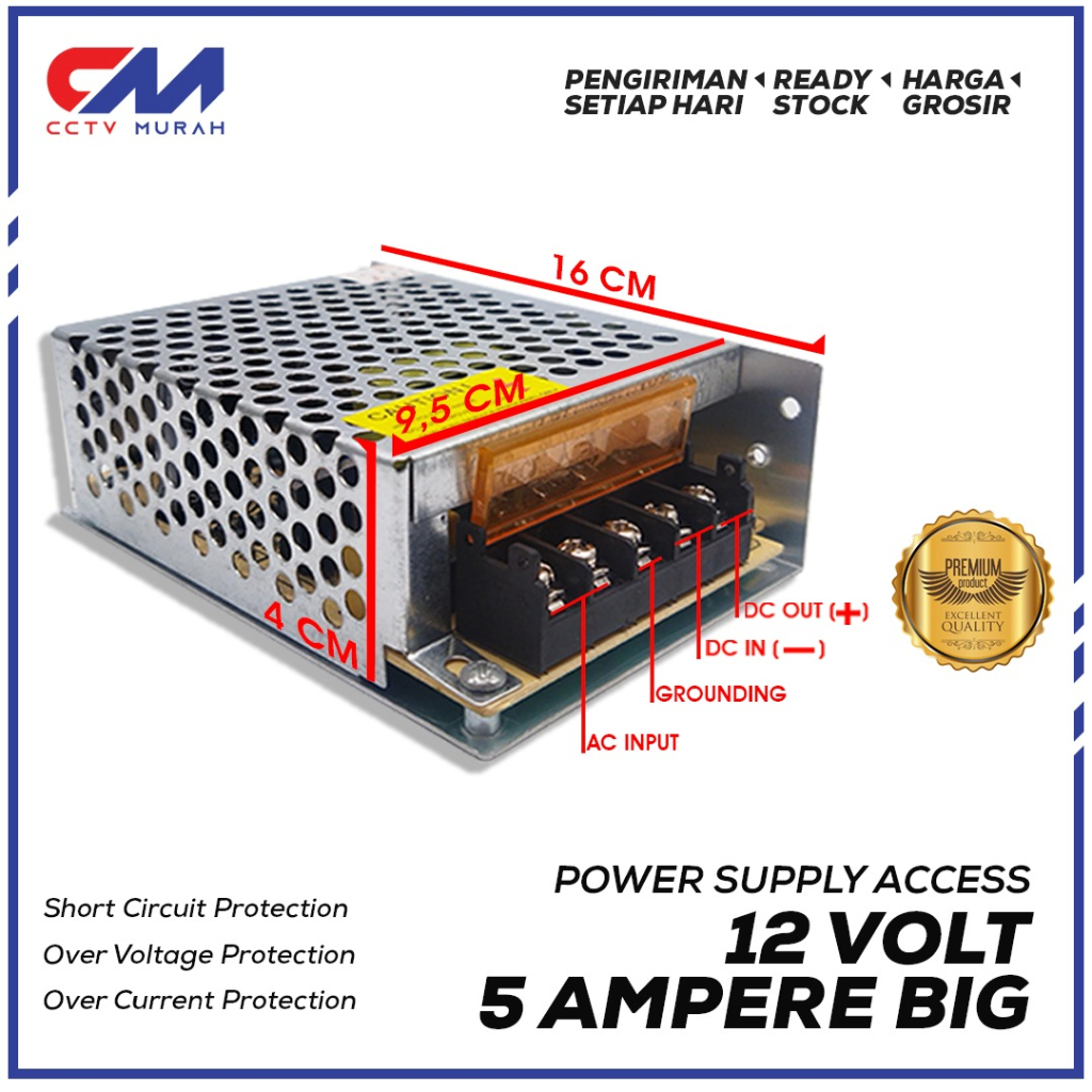 Jual Power Supply 12V 5A Jaring Big | Shopee Indonesia