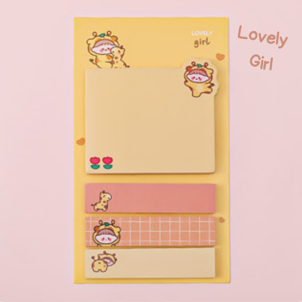 Jual KAWA Sticky Notes Set 4 Motif Berwarna Full Color Lucu Karakter ...