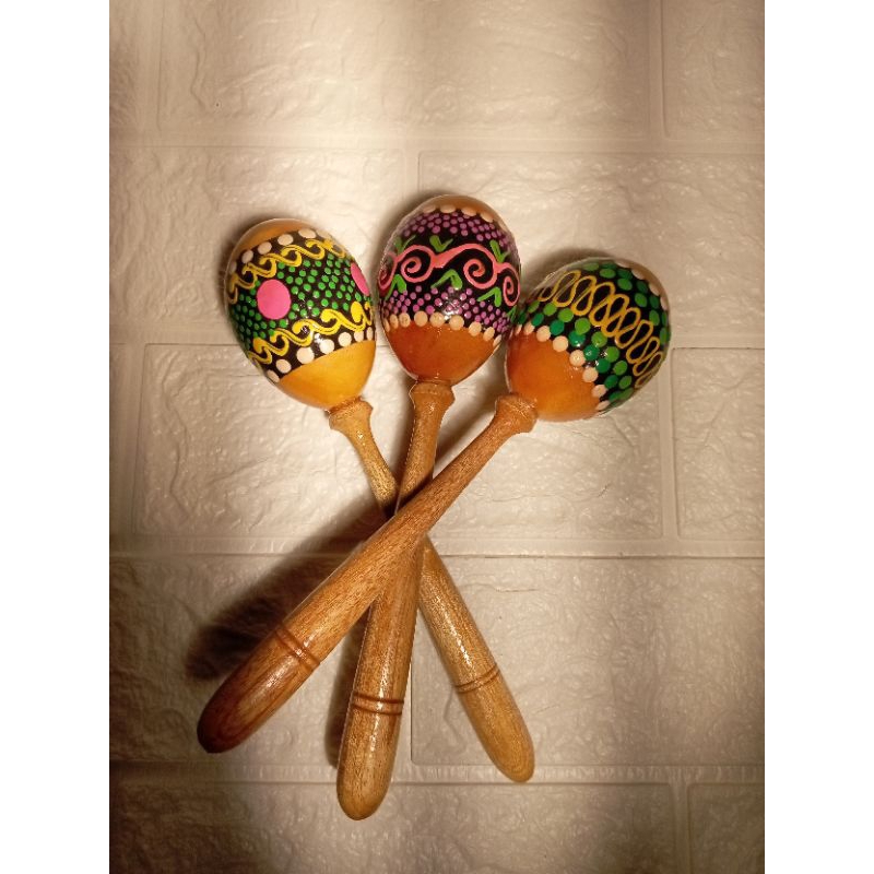 Jual Marakas Kayu Shaker Maracas Perkusi Kecrekan Panjang Alat Musik ...