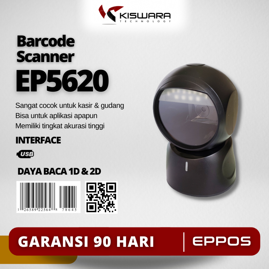 Jual Barcode Scanner Omni EPPOS 1D/2D Garis / QR EP5620 (CMOS) | Shopee Indonesia