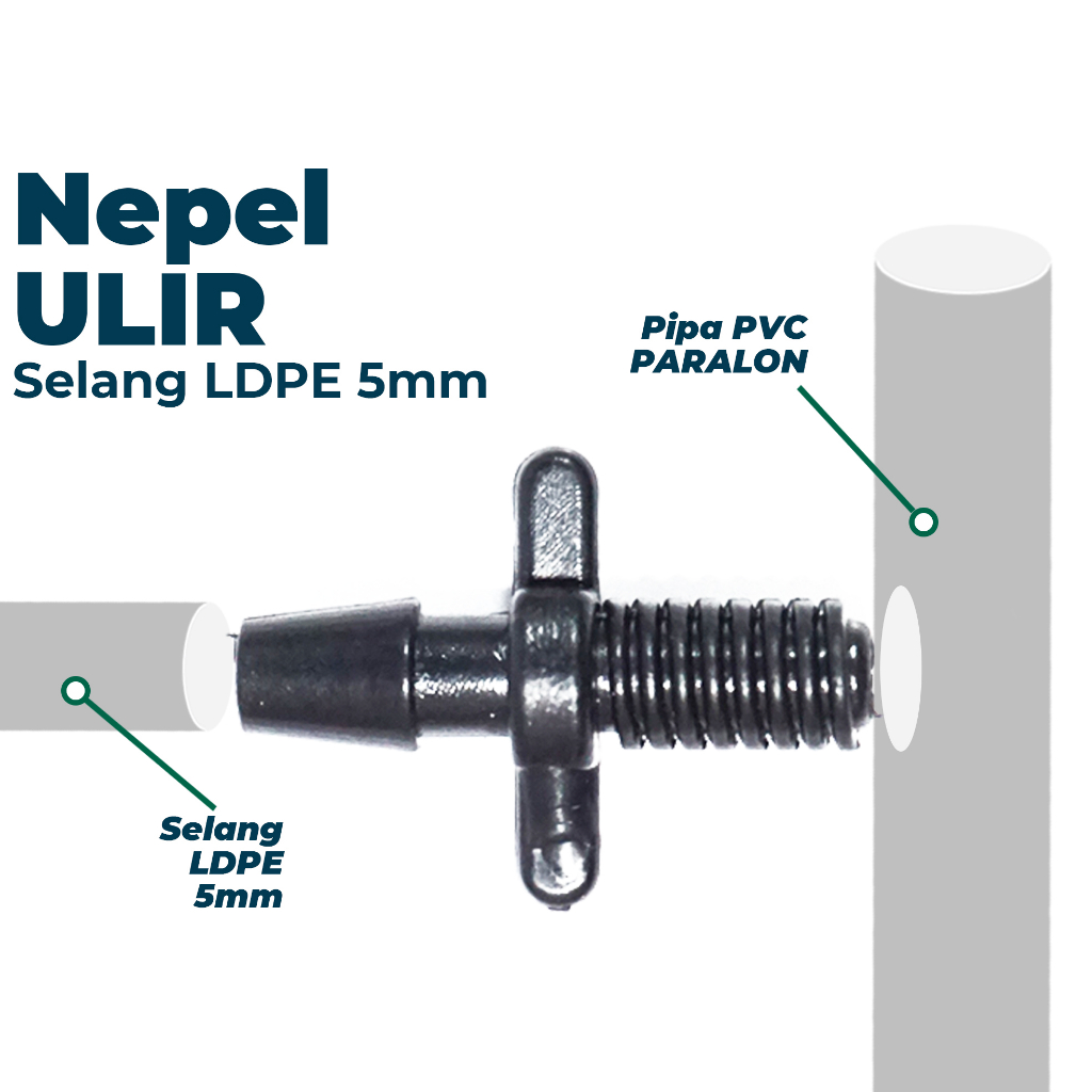 Jual Nepel Ulir Pipa Ke Selang PE 5 mm | Shopee Indonesia