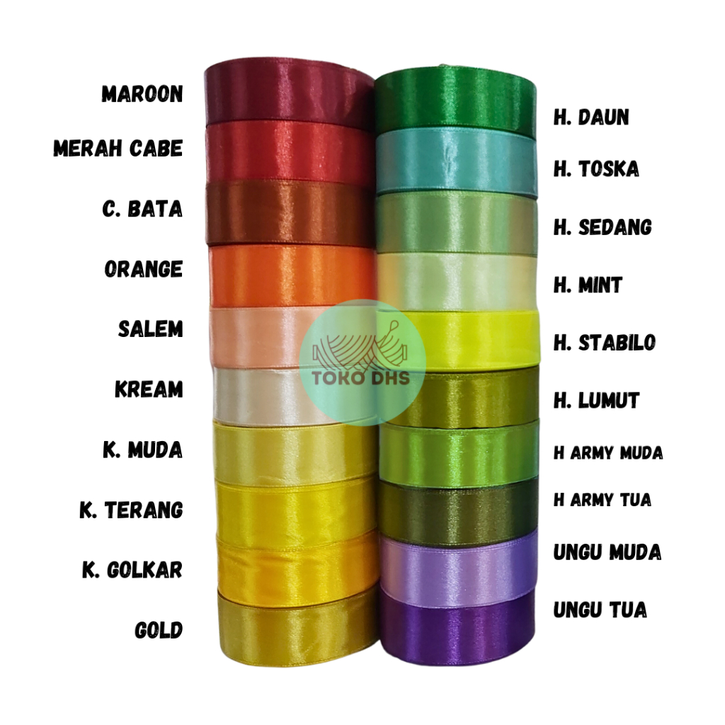 Jual Pita Satin 1 inch (2,5 CM) / Pita Satin 1" 2,5cm | Shopee Indonesia