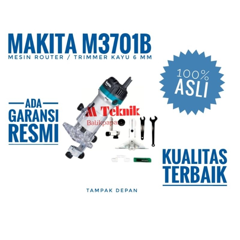 Jual Mesin Router kayu Makita M3701B trimmer 6 mm profil m 3701 profile ...
