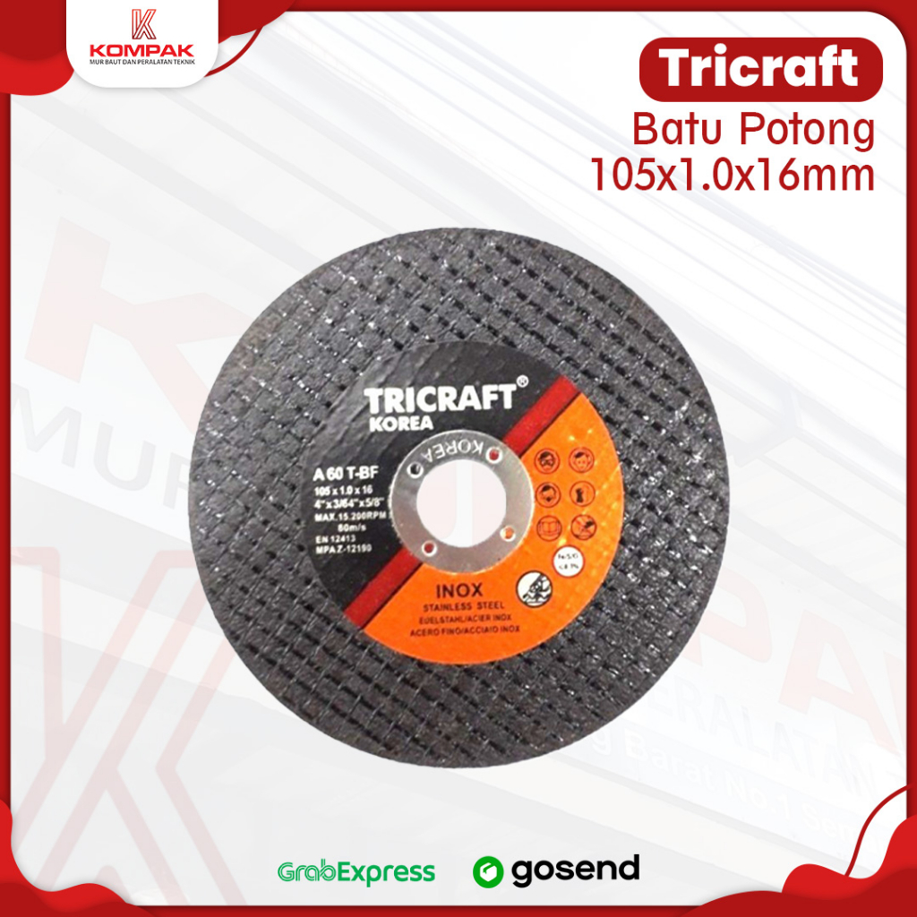 Jual Mata Gerinda Batu Potong Besi Tricraft 4 Inch Cutting Wheel Shopee Indonesia