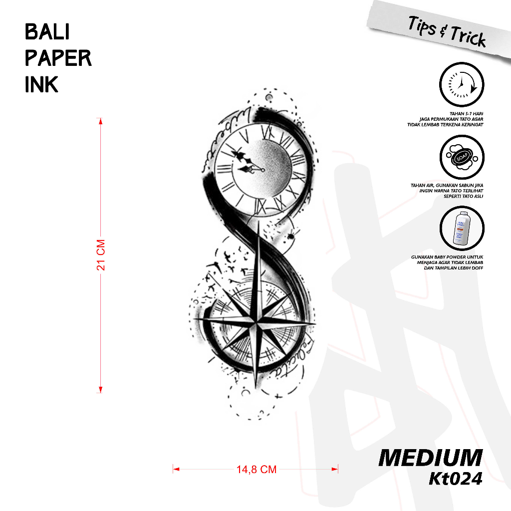 Jual Tato Kompas KT024 - Basic Temporary Tattoo - By Bali Paper Ink ...