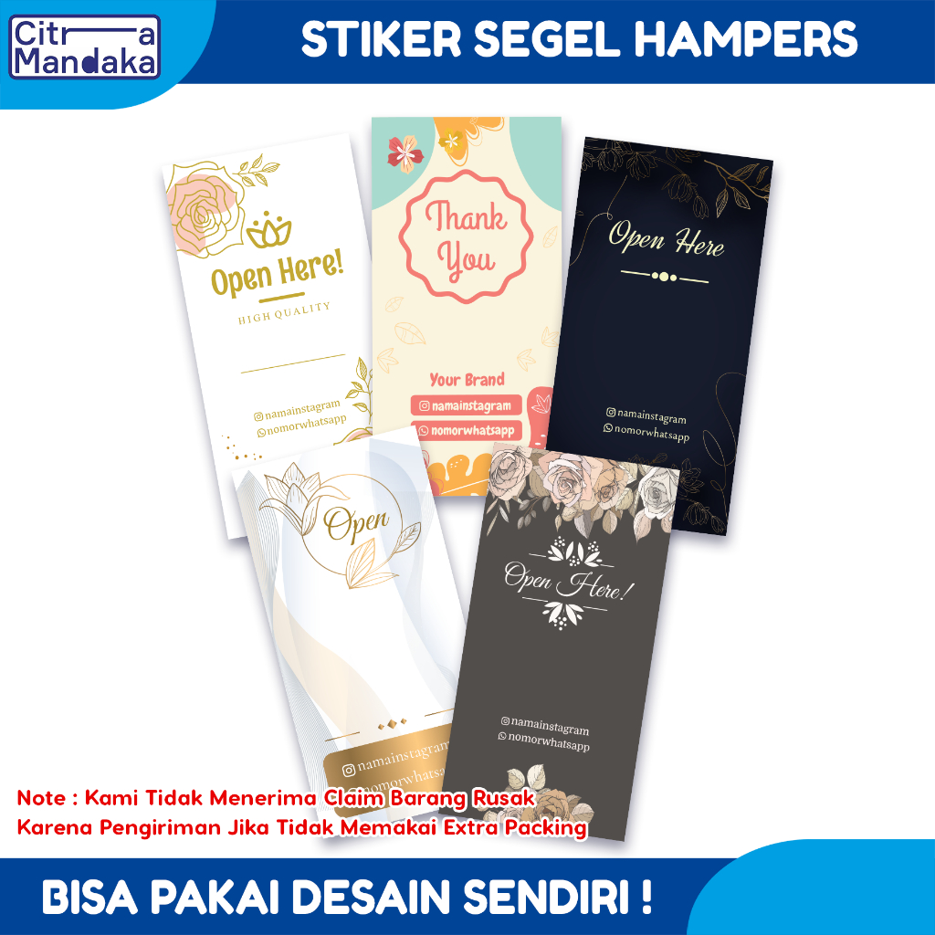 Jual Cetak Stiker Segel Box Packaging Hampers Custom | Label Box ...