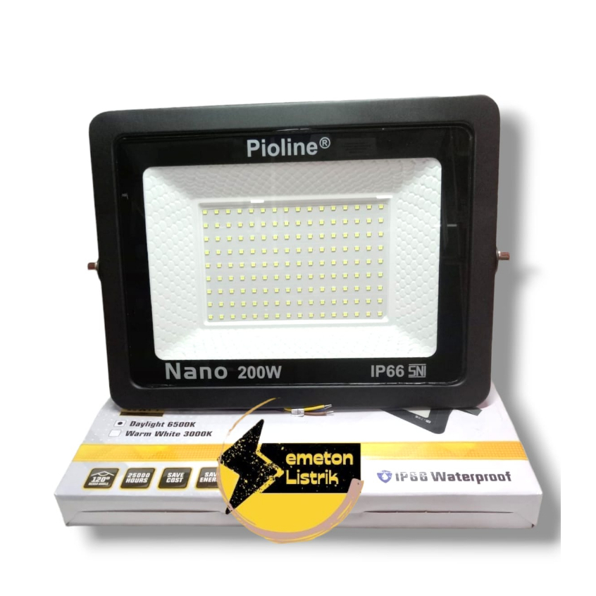 Jual LAMPU SOROT LED FLOOD LIGHT PIOLINE NANO 200W / LAMPU TAMAN 200W / LAMPU OUTDOOR CAHAYA ...