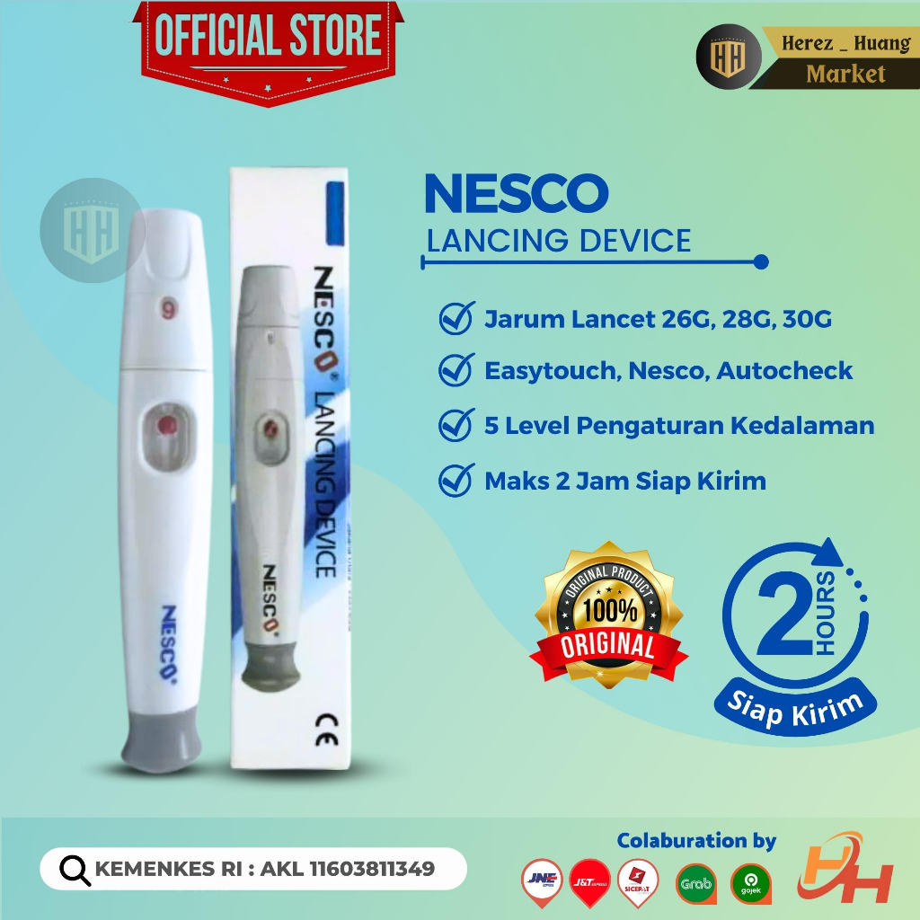 Jual Alat Tusuk Jarum Darah NESCO LANCING DEVICE Alat Pen Ambil Darah ...