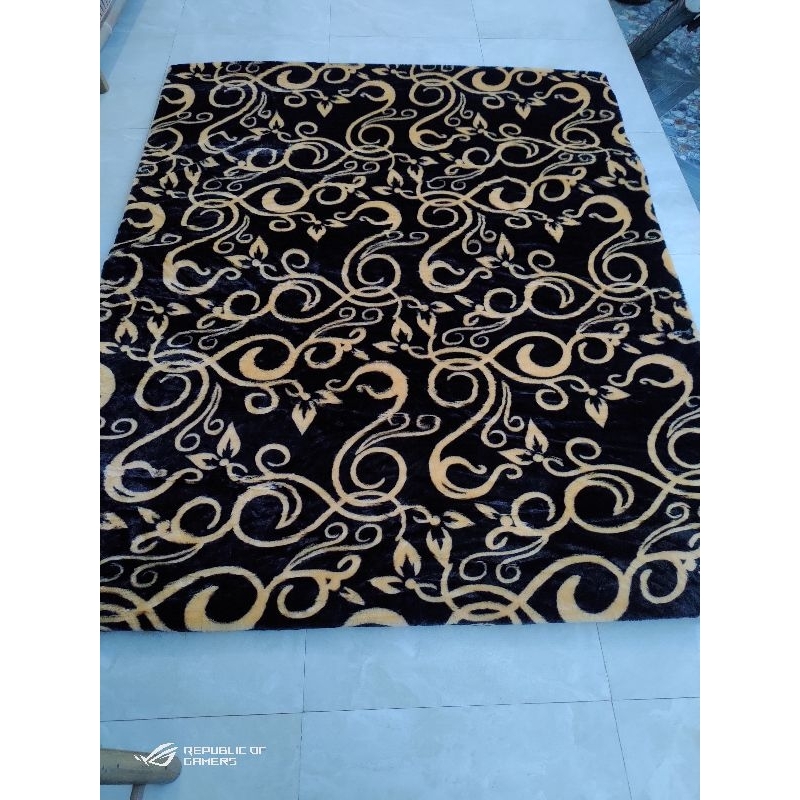 Jual KARPET BULU MOTIF BATIK isi BUSA KUNING 200*160*3cm | Shopee Indonesia
