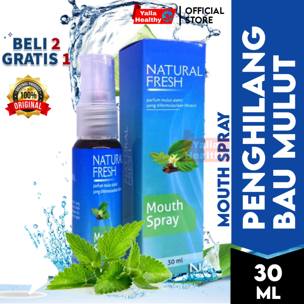 Jual Penghilang Bau Mulut Dan Nafas Natural Fresh Mouth Spray Original ...