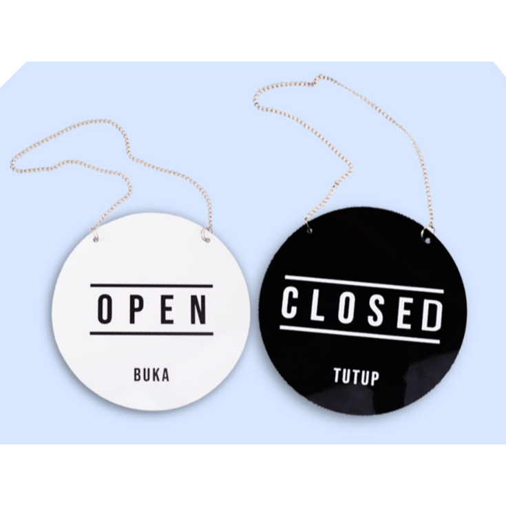 Jual UV Print ACRYLIC SIGNAGE OPEN CLOSE /BUKA TUTUP/PAPAN TANDA ...