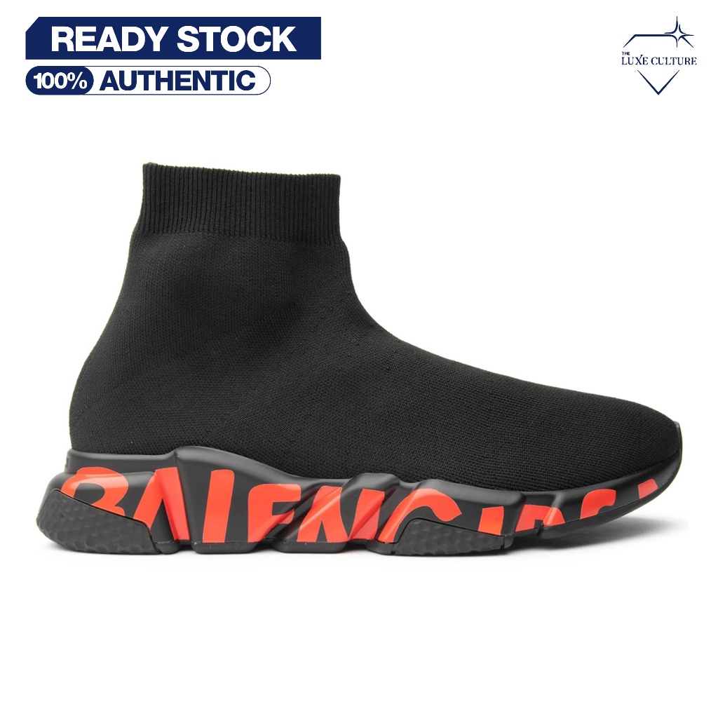 Jual Speed Trainer Black Red Sole Logo / Sepatu Lari Branded Original ...