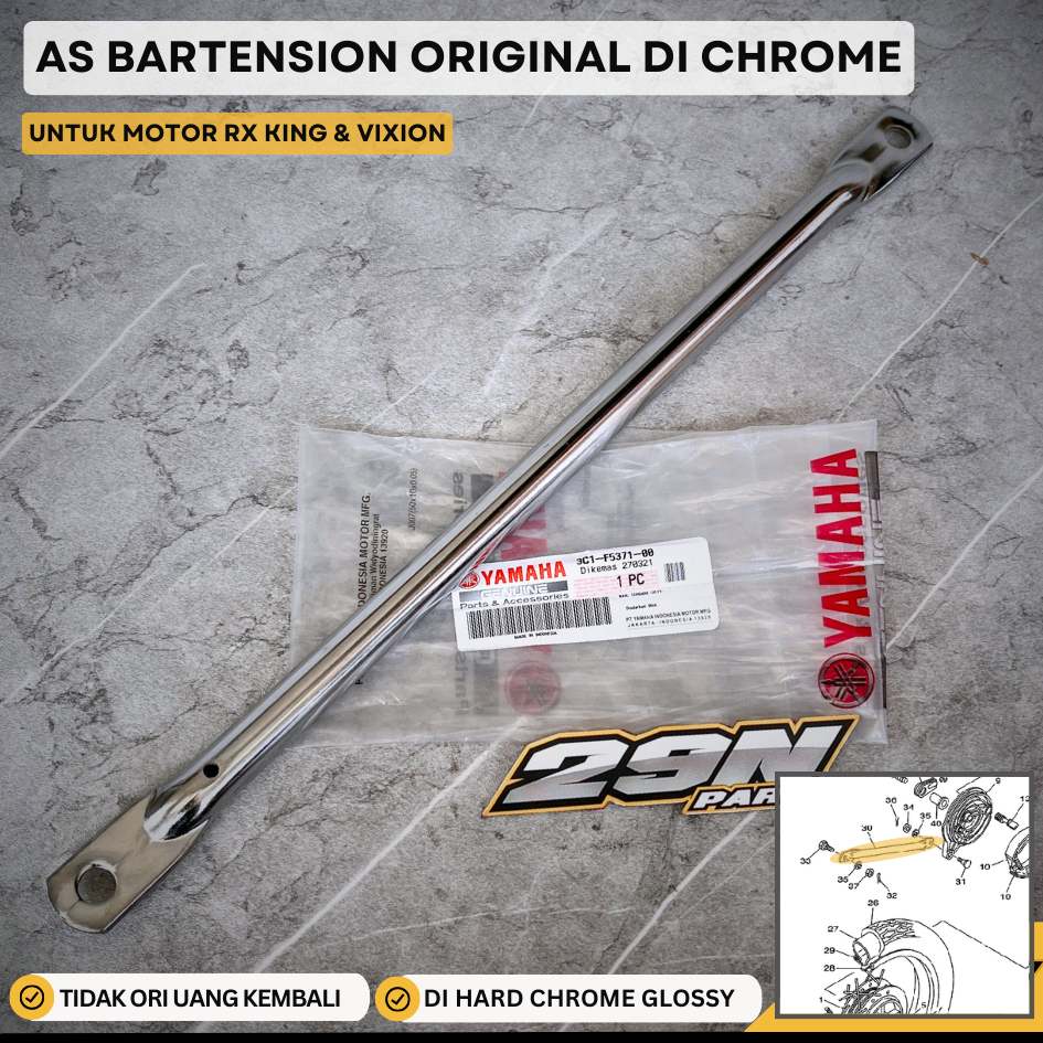 Jual BESI PANEL REM BARTENSION RX KING RXS VIXION ORI CHROME | 3C1 ...