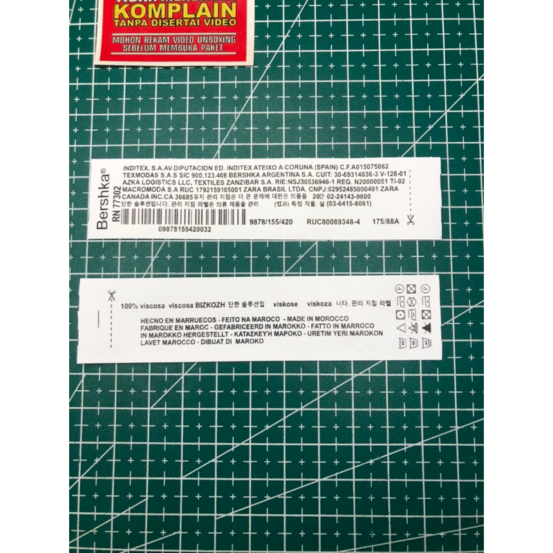 Jual BERSHKA WASHTAG SUPER SUPER PREMIUM 1LEMBAR PRINT 2SISI CO 1X DI KIRIM 600PCS | Shopee ...