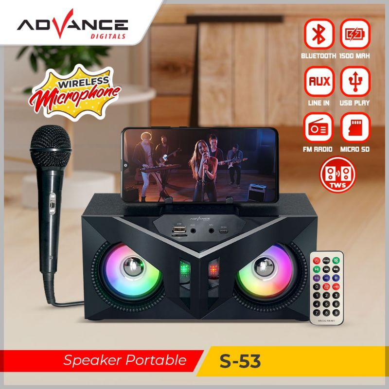 Jual Speaker Advance S53 S 53 BT Bluetooth Plus Mic Karaoke | Shopee Indonesia