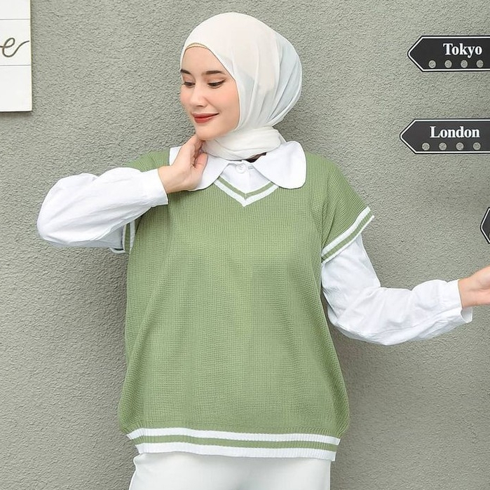 Jual ROMPI RAJUT / PEVITA VEST KNIT / VEST RAJUT WANITA OVERSIZE ...