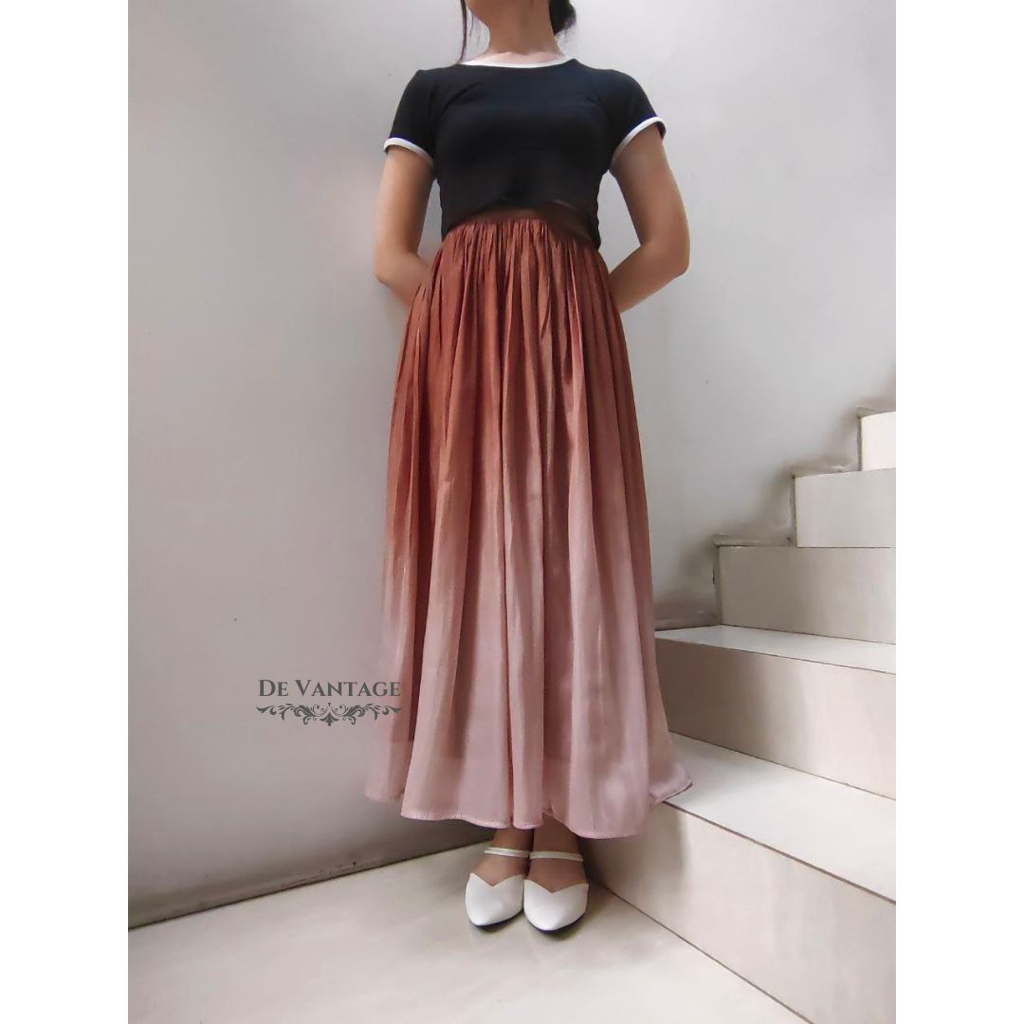 Jual Rok Plisket Shimmer / Rok Maxi Silk Wanita | Shopee Indonesia