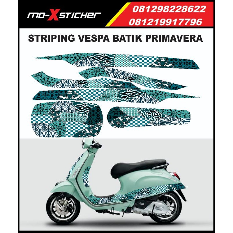Jual STIKER STRIPING DECAL VESPA BATIK PRIMAVERA & SPRINT + STIKER HELM ...