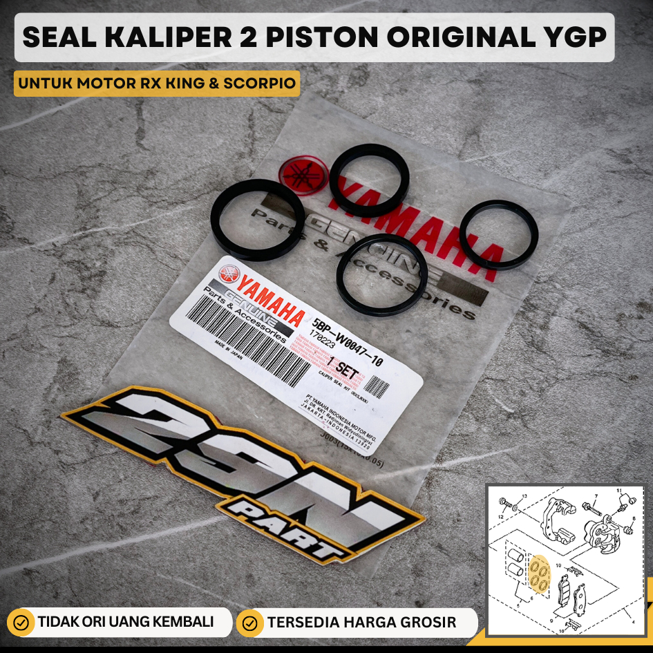 Jual SEAL KALIPER KIT PISTON DUA RX KING SCORPIO ORIGINAL | 5BP-W0047-10 | Shopee Indonesia