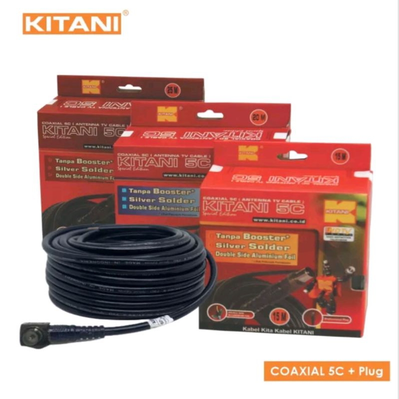 Jual Kabel Antena TV Kitani RG6 5C Kualitas Super Premium 15 20 25 meter | Shopee Indonesia