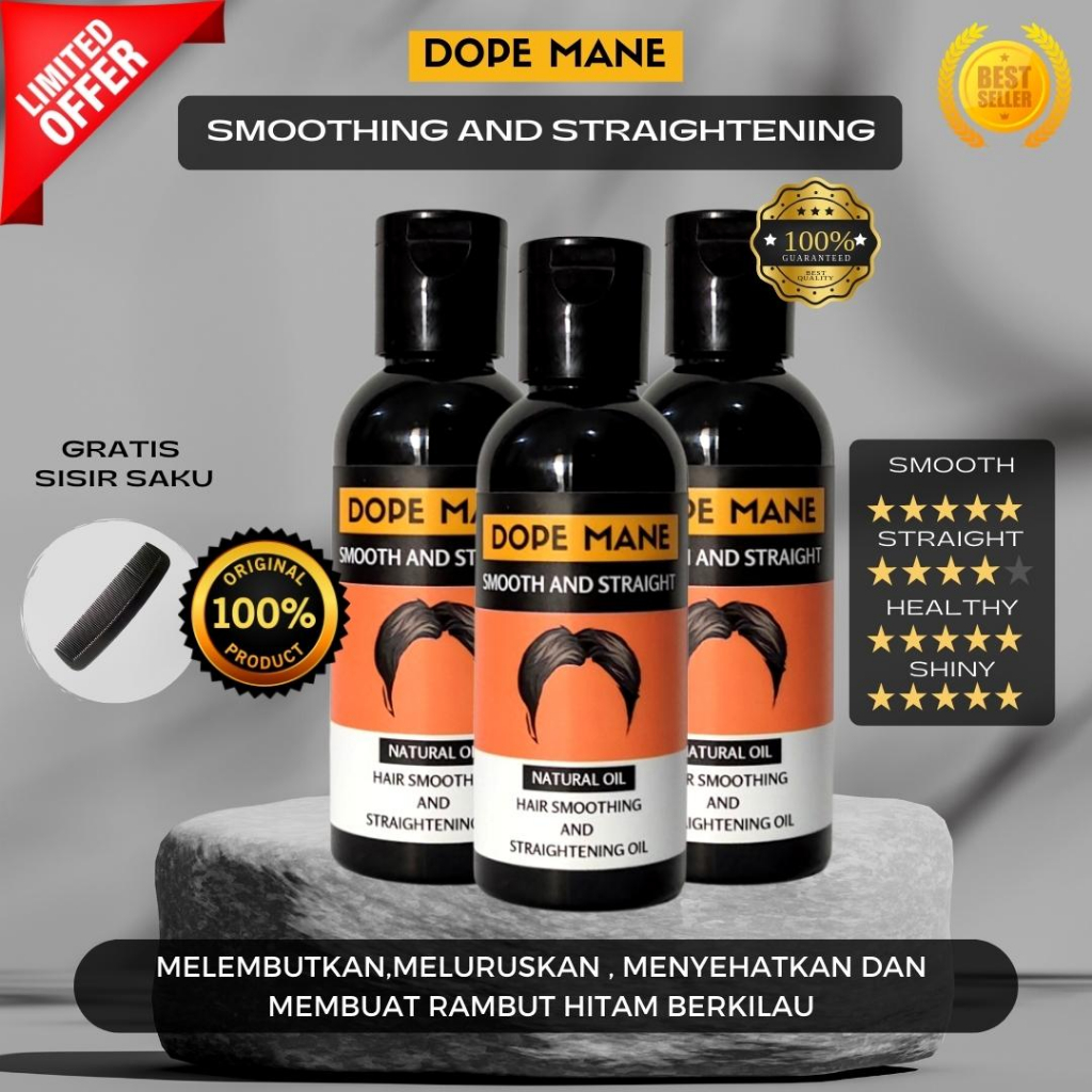 Jual Pelurus rambut Dope mane hair smoothing and straightening oil ...