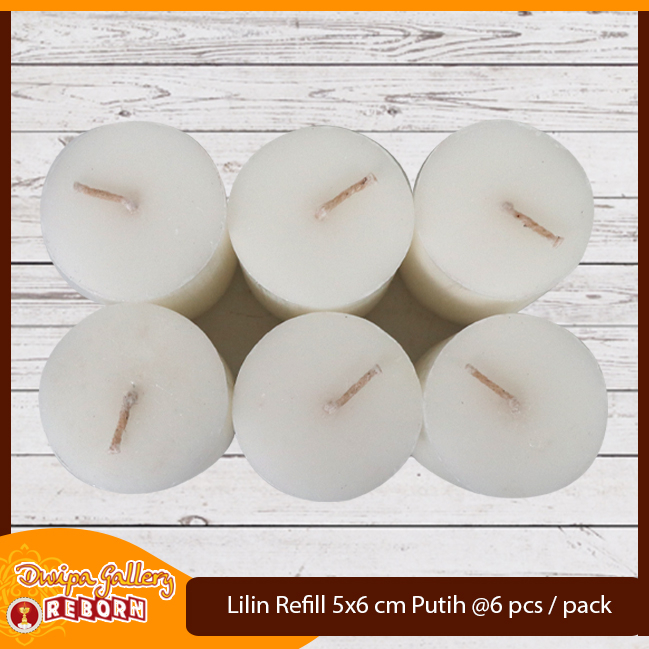 Jual Lilin Refil Putih Gelas Candle Stearin Wax Isi Ulang 5x6 cm @ 6 ...