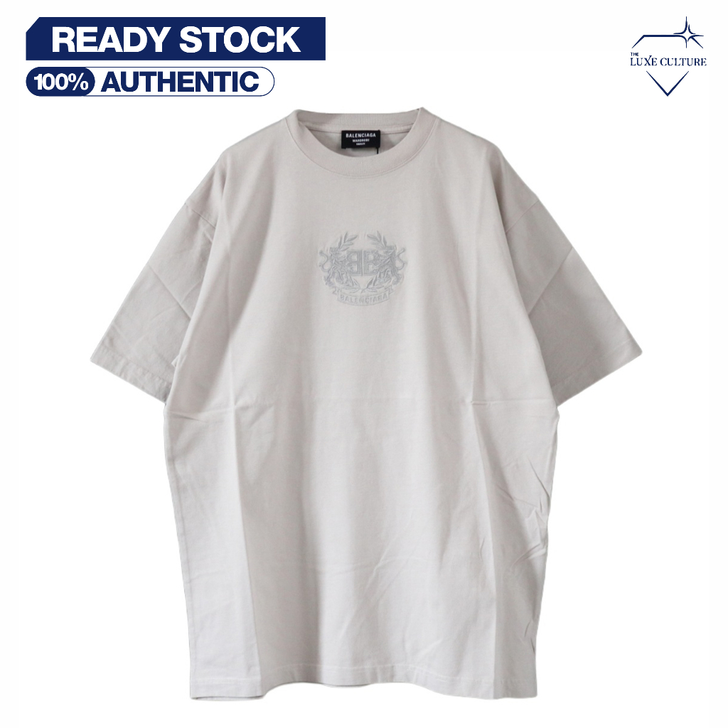 Jual Balenciaga BB Emblem Crest Logo Cream / Kaos Branded Original ...