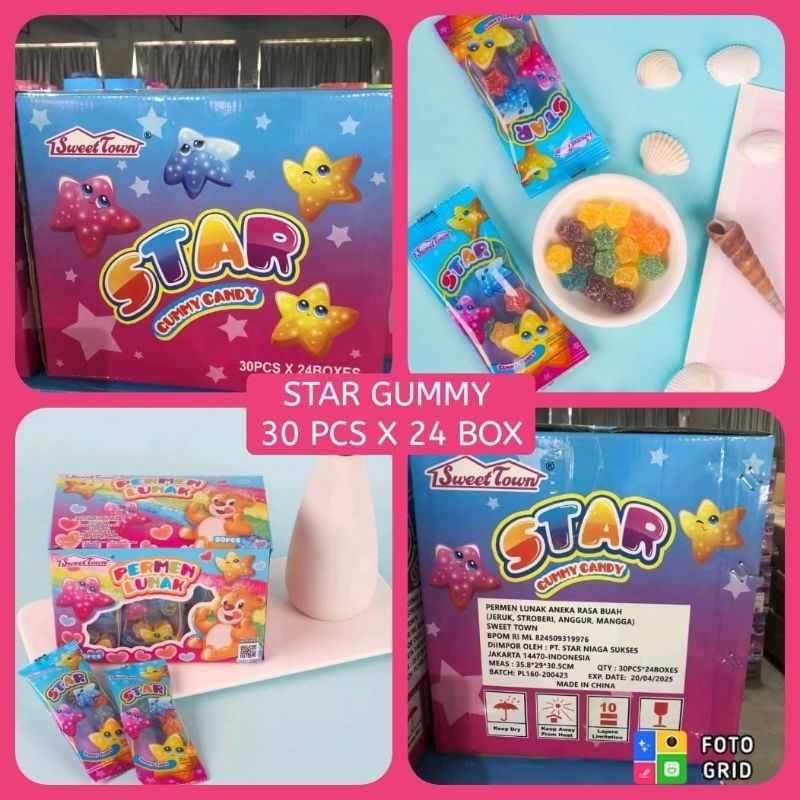 Jual Permen Cemilan Snack Star Bintang Gula Gummy Yupi Mainan Anak ...