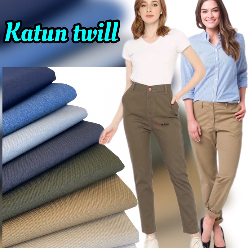 Jual Bahan Katun Twill I Bahan Kain Twill Premium Full Katun | Shopee ...