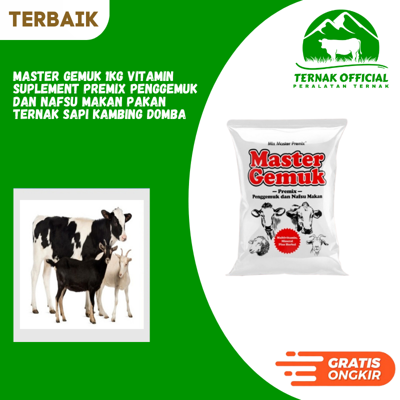 Jual Master Gemuk 1KG Vitamin Suplemen Premix Penggemuk dan Nafsu Makan Pakan Ternak Sapi ...