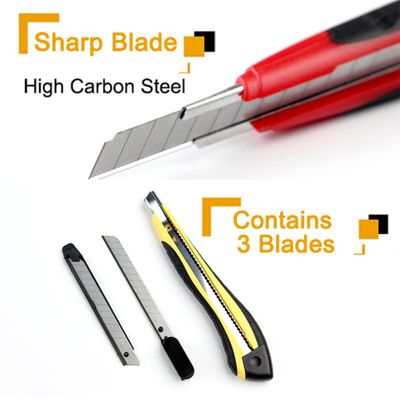 Jual SDI cutter anti slip rubber grip auto lock 3 blades 9mm | Shopee ...