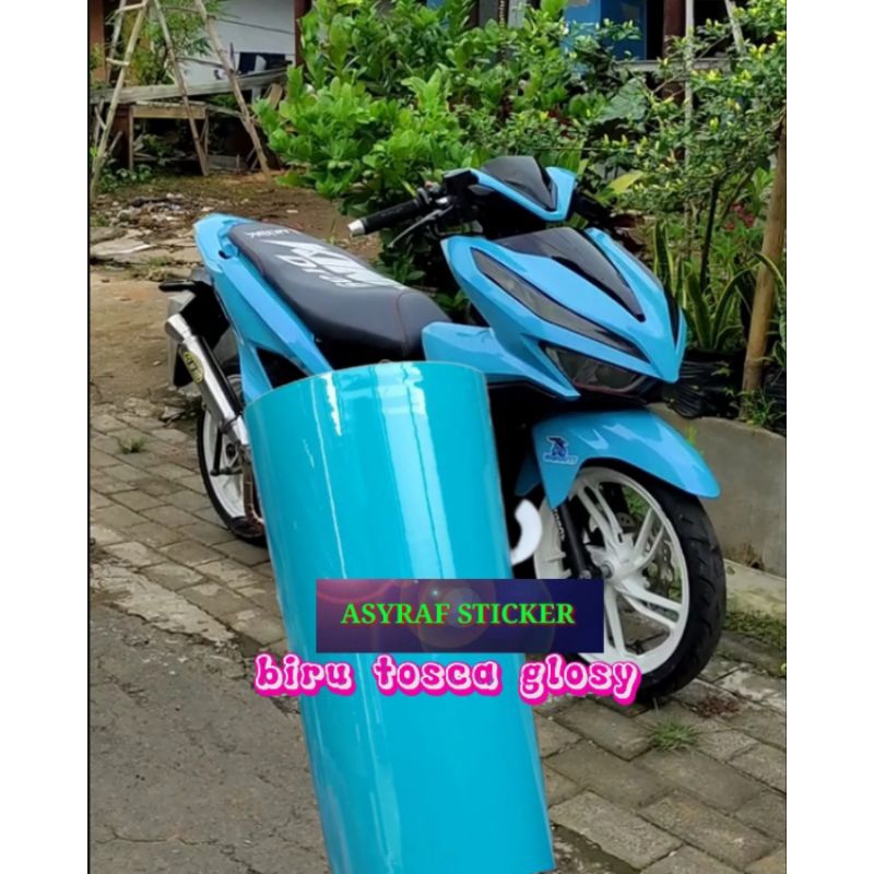 Jual SKOTLET STIKER MOTOR WARNA BIRU TOSCA GLOSY STICKER SKOTLITE WARNA ...