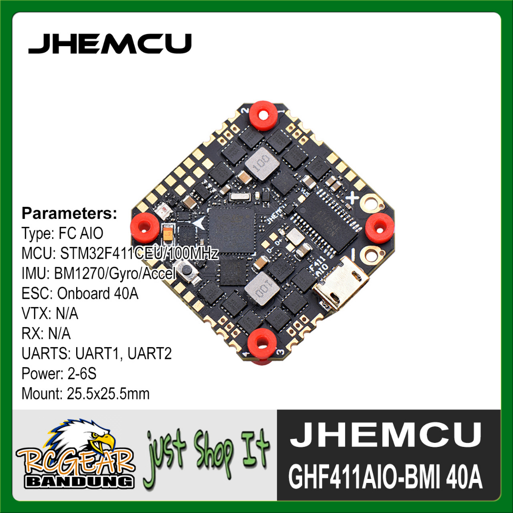 Jual JHEMCU GHF411AIO-BMI 40A ESC F411 2-6S Flight Controller 25.5X25 ...