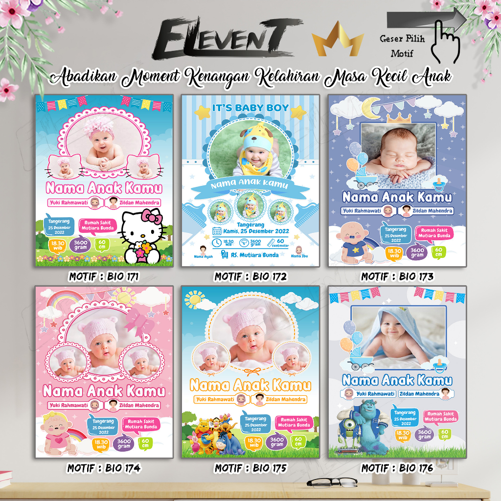 Jual Bikin Biodata Bayi Kayu 30x40cm Foto Gantung Hiasan Dinding ...