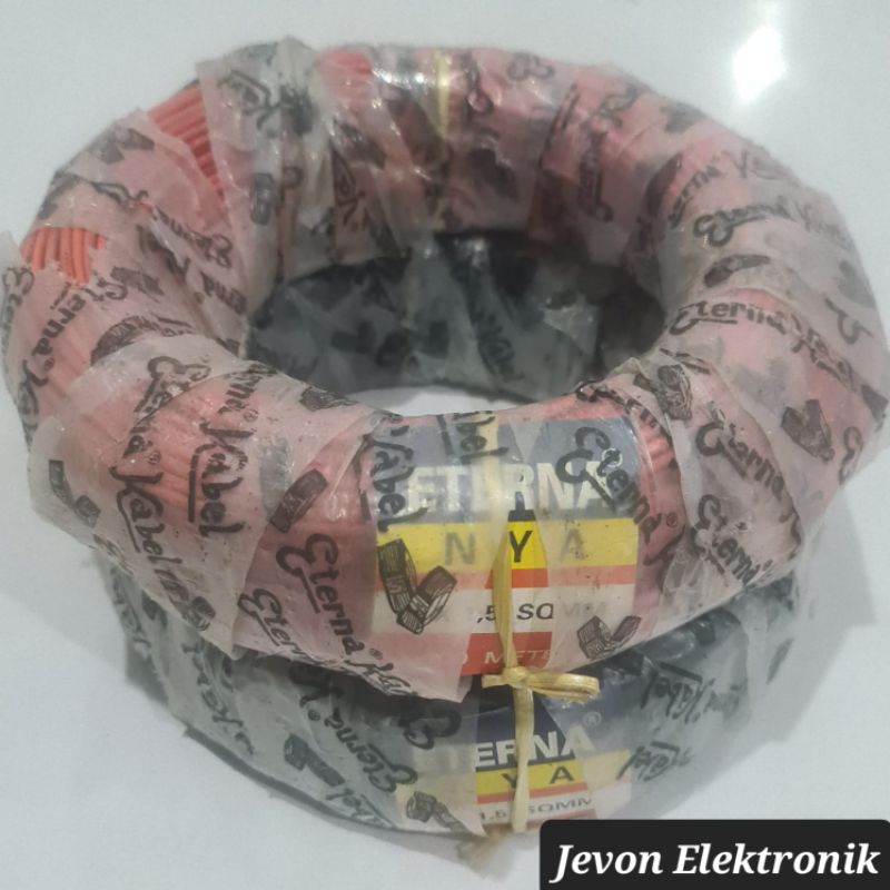Jual Kabel Engkel Tunggal Eterna 1x1,5 NYA per meter Hitam Merah ...