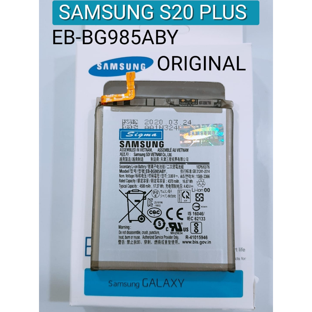 Jual SAMSUNG S20 PLUS EB-BG985ABY BATERAI ORIGINAL EB BG985ABY BATTERY ...