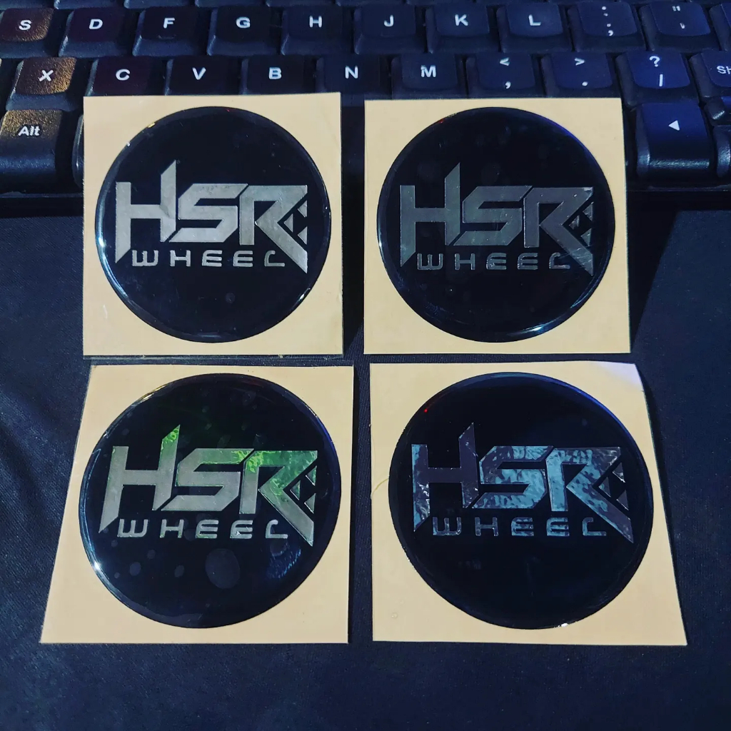 Jual Cutting Sticker Timbul HSR WHEEL untuk Dop Tutup Velg Racing Mobil ...