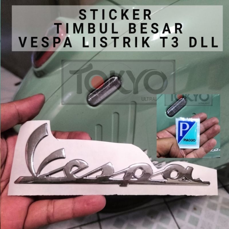 Jual STICKER VESPA LISTRIK T3 UWINFLY TIMBUL T3S DLL LOGO PIAGGIO ...