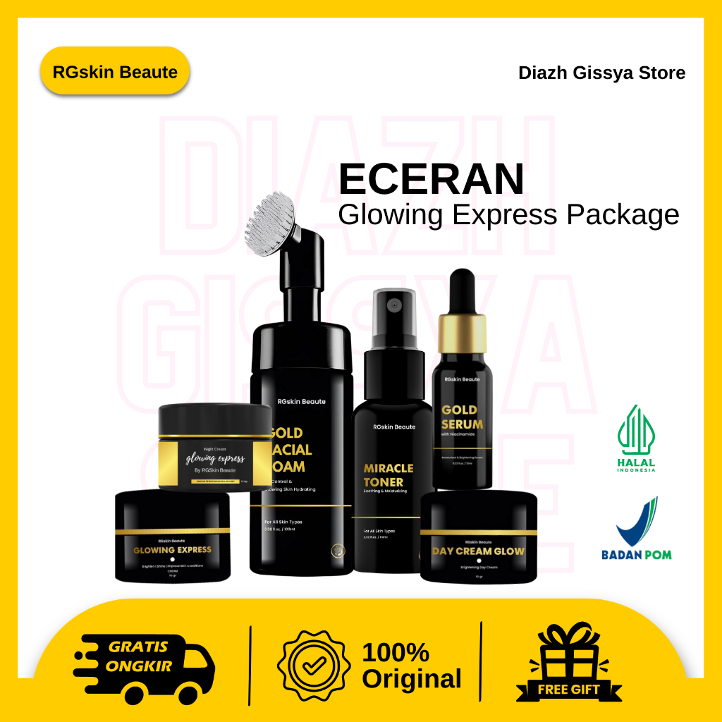 Jual Eceran RGskin Beauty Glowing Express Package | Cream Wajah Toner ...