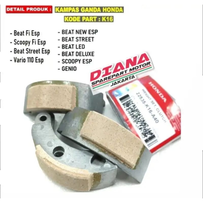 Jual Kampas Ganda Beat New Deluxe Genio Scoopy Ring 12 Vario 110 Esp ...