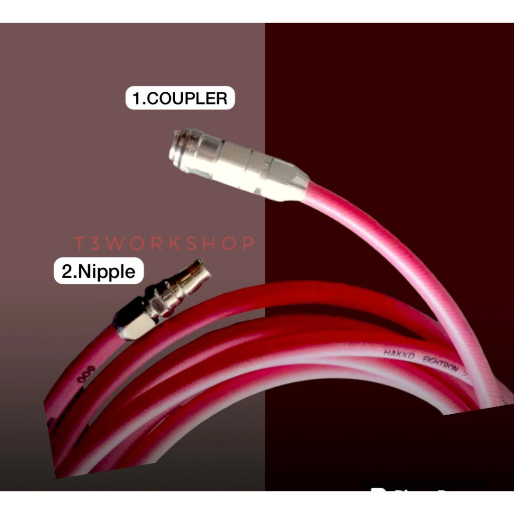 Jual Selang angin air hose flexible HAKKO E-SNF / 5mtr - 1set Coupler Nipple NITTO | Shopee ...