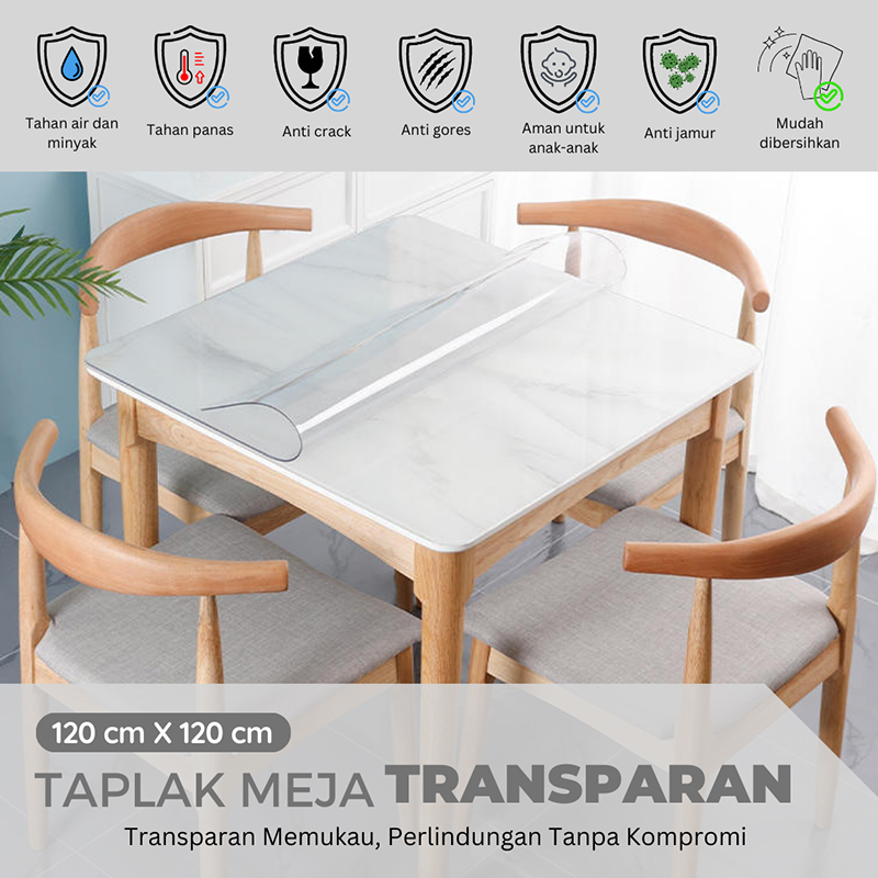 Jual Taplak Meja Transparan Tebal Premium Tamu Makan High Quality ...
