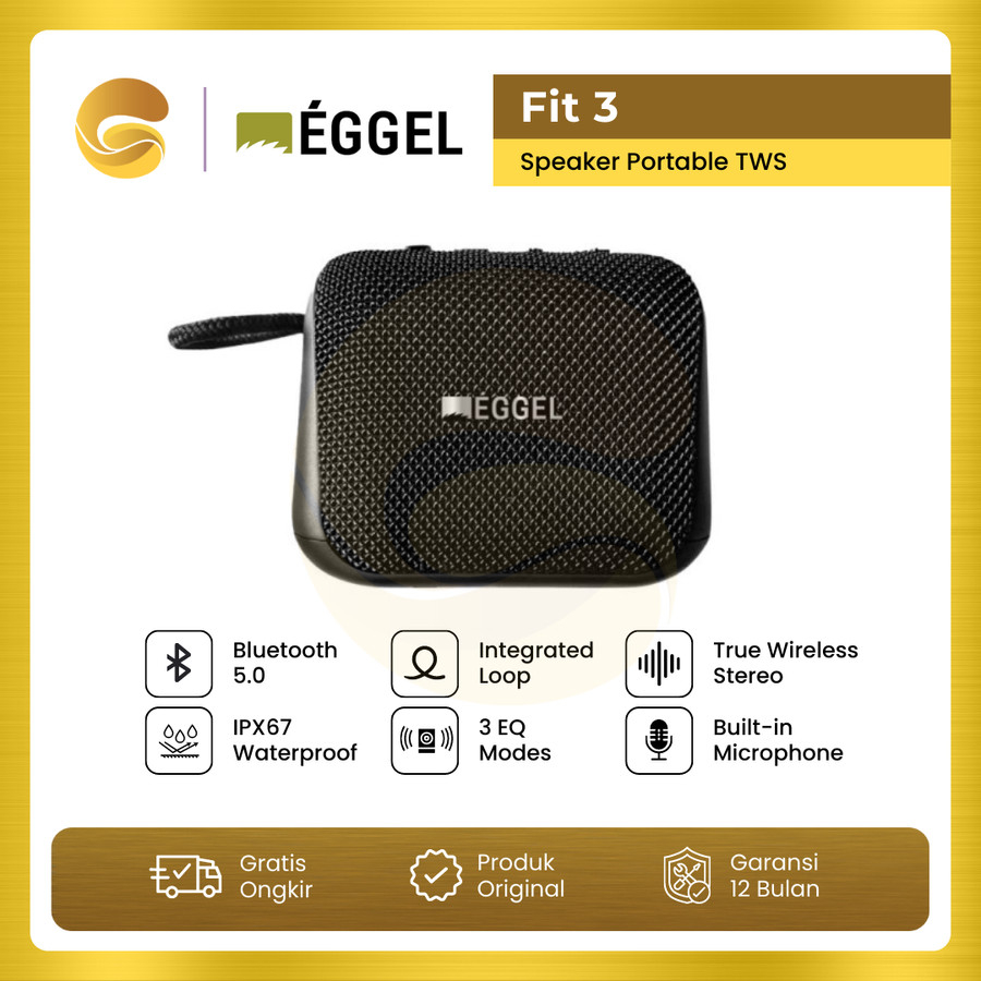 Jual EGGEL Fit 3 Speaker Waterproof Portable Bluetooth Speaker | Shopee ...